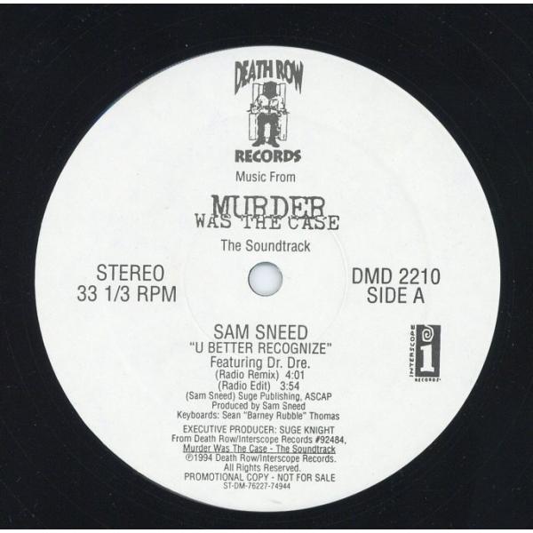 製造国 : US　　リリース年 : 1994　　レーベル : Death Row Records　　品番 : DMD 2210　　　　Death Row全盛期の'94にリリースのサントラ"Murder Was The Case"からのシング...