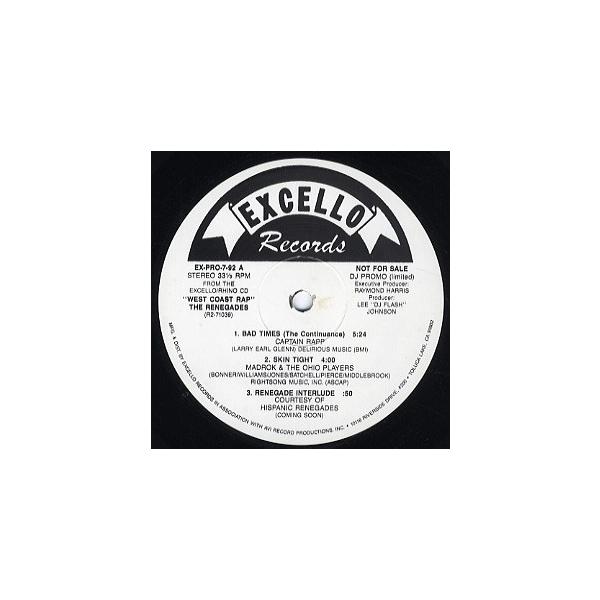 製造国 : US　　リリース年 : 1992　　レーベル : EXCELLO　　品番 : EX-PRO-7-92　　　　'92のミドルコンピ"West Coast Rap The Renegades"から5曲収録のEP!! オススメはKC ...