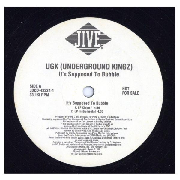 製造国 : US　　リリース年 : 1994　　レーベル : Jive　　品番 : JDCD-42224-1　　　　'94 US Promo 12"!! Pimp CとBun BによるUnderground Kingzが'96にリリースした...