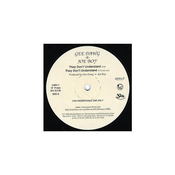 製造国 : US　　リリース年 : 1996　　レーベル : Menace Muzik　　品番 : 4601-1　　　　Rap Duoによる'96唯一のアルバム"They Don't Understand"からのシングルカット!! ラガ風の...