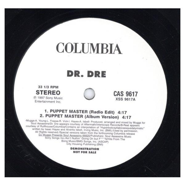 製造国 : US　　リリース年 : 1997　　レーベル : Columbia　　品番 : CAS 9617　　　　US Org!! DJ Muggsが贈るコンピアルバム"The Soul Assassins Chapter 1"からのシン...