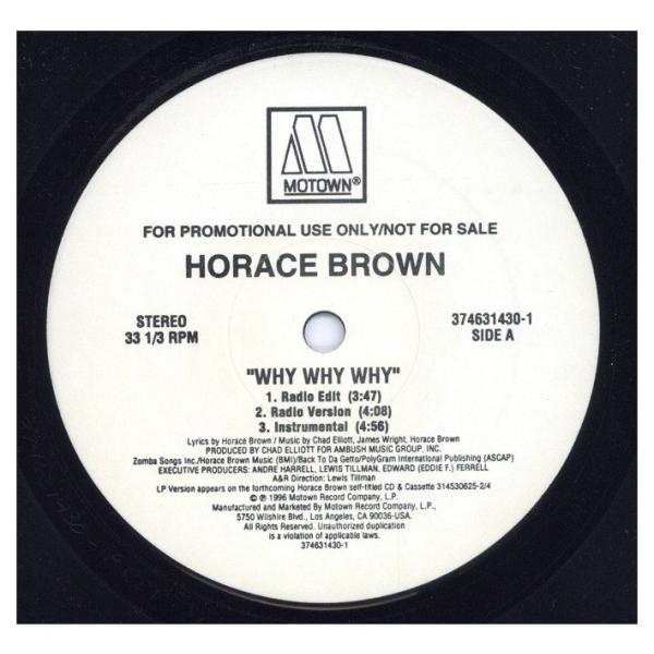 製造国 : US　　リリース年 : 1996　　レーベル : Motown　　品番 : 374631430-1　　　　US Org 12"。'96のデビューアルバム"Horace Brown"からのシングルカット。アルバムの巻頭を飾り、ヴォ...