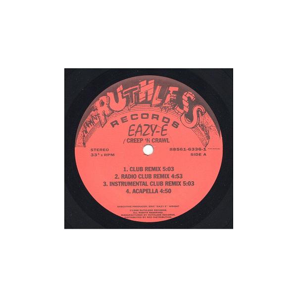 製造国 : US　　リリース年 : 1996　　レーベル : Ruthless Records　　品番 : 88561-6336-1　　　　US Org。 ギャングスタ・ラップ・グループの草分け的存在、NWAのリーダーであるイージー・Eが'...