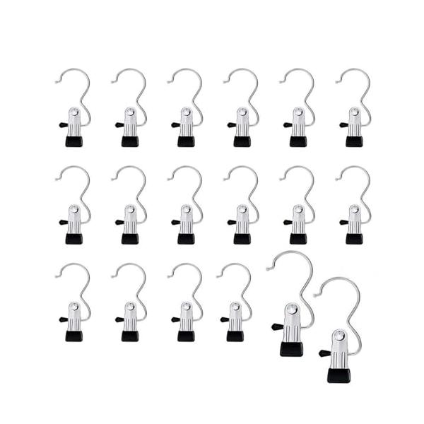 多用途フック付き-20個/ブラック/20個/LF025・Color:フック付き-20個/ブラック・多用途毎日の家庭での使用に最適で、洗濯店、旅行、家庭、業務用にも最適です。普通のソックス、帽子、靴、小物とか、キッチン、バスルーム、旅行、部屋...