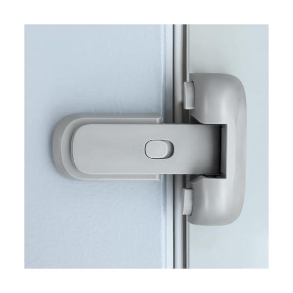 グレー/-/-・Color:グレー・?段差・斜面にもが可能冷蔵庫ロックは、凹型ドアフレームには最大 -9mm、凸型ドアフレームには最大 +5mm まで取り付けることができます。また、冷蔵庫のドアに取り付けられた部分は120度回転可能です。安...