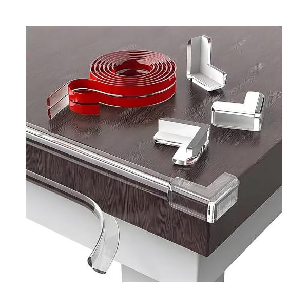 -/-/XINSHEYE-W074・新しくアップグレードされた安全な環境に優しい素材テーブルコーナープロテクターは環境に優しい天然シリカゲルで作られており、フタル酸エステル、ビスフェノールA、化学物質を含まず、お子様に無害です。厚みのあるベ...