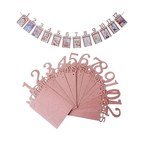 ローズゴールドゴールド/-/-・Style:ローズゴールド・セット内容フォトフレーム*12（1月~12月各1枚）、ひも*1、ひも通る用針*1・サイズフォトフレーム：約26.5cmm*13cm。写真サイズ：6インチの写真に適しています。・素材...