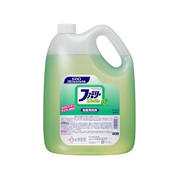 みどり/4.5リットル (x 1)/ファミリーフレッシュ・Size:4.5リットル (x 1)・パッケージ個数:1・内容量:1本・商品サイズ (幅×奥行×高さ) :210×150×300mm・軽くこするだけで油汚れをスッキリ落とし、ヌルつき...