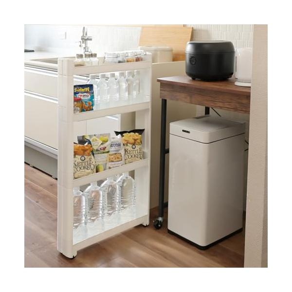 幅10.5 高さ98cmホワイト/幅10.5 高さ98cm/FSW-10T(WH)・Color:ホワイトStyle:幅10.5 高さ98cm・パッケージ個数:1・スリムなワゴン冷蔵庫横のすき間や脱衣所の洗濯機横などのデッドスペースを収納スペ...