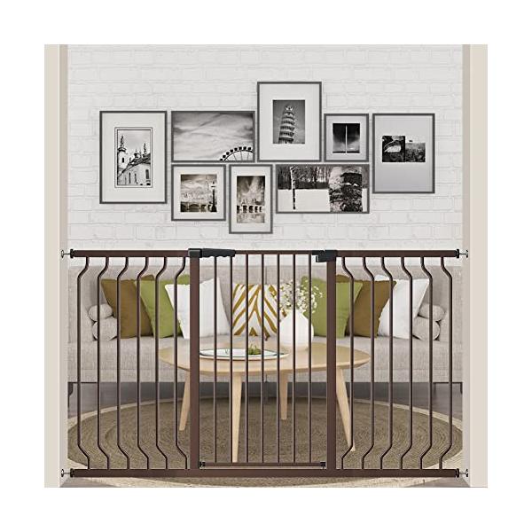 ブラウン/147-157cm/w282・Size:147-157cmMaterialType:スチール　ブラウン・「高さ100cm以上」つかまり立ちの赤ちゃんがよじ登れないように考えた高さ103cm以上のベビーゲート、セーフティー安全ゲート...