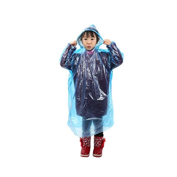 ・ブルー（子供用） Free Size ・・Color:ブルー（子供用）・「仕様」：使い捨てポンチョ型レインコート　　サイズ：フリー（子供用：長さ：83cm）・100%PEプラスチック素材を使用し、子供がお使える使い捨てレインコートです。・...