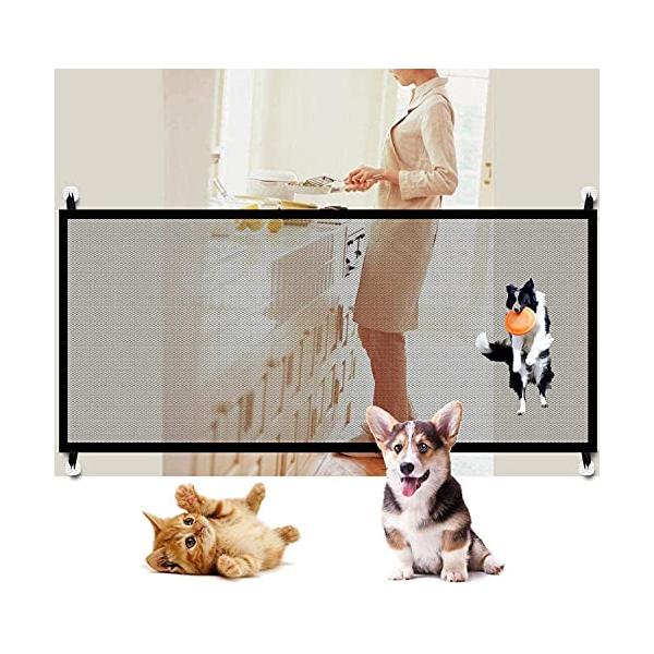 黒/110*72cm/Cotari-25・耐久性高品質のナイロン素材で作られています、耐久性と強度に優れています。ペット、特に犬や猫に適しています。それは便利で環境にやさしく、100％無毒です。・製品内容ペット犬フェンス＊1；メタルポール＊...