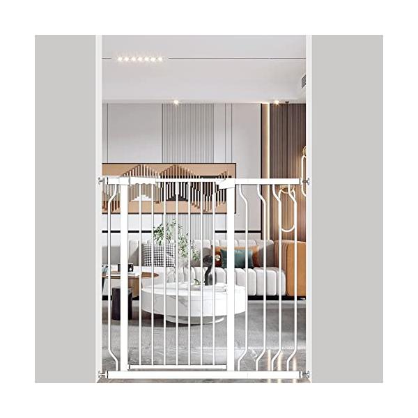 ホワイト/90-97cm/w282・Size:90-97cmMaterialType:スチール　ホワイト・「高さ100cm以上」つかまり立ちの赤ちゃんがよじ登れないように考えた高さ103cm以上のベビーゲート、セーフティー安全ゲート、ハイゲ...