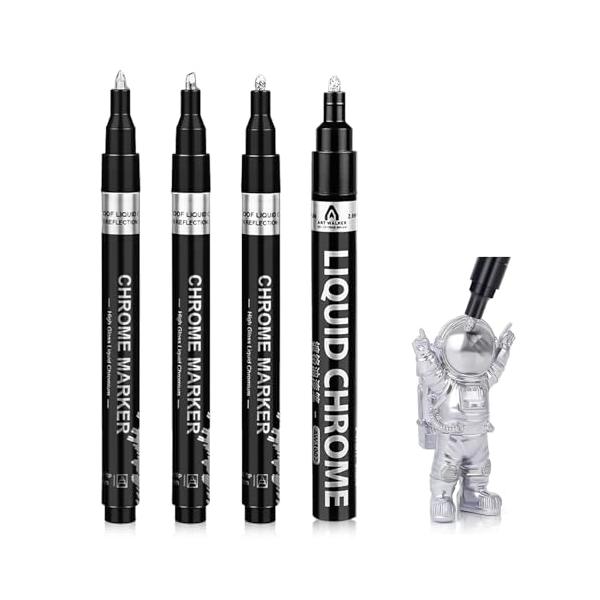 シルバー 1mm+2mm/-/-・商品説明シルバーアートリキッドミラークロームメッキマーカー；複数サイズ：0.7mm、1.0mm、2.0mm、斜め頭（1-2mm）4つのペン先サイズ、創作の多様なニーズを満たすことができる。・ミラークロムメタ...