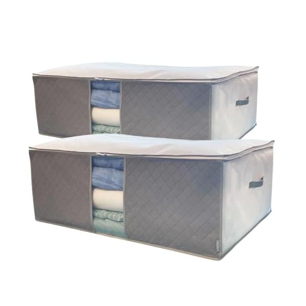 ミニマリストホワイトxグレー/掛け/敷き布団用/1・PatternName:掛け 敷布団用 2枚組・商品仕様サイズ/(約)幅100ｘ奥行70ｘ高さ35cm 本体重量:280g カラー/ホワイトxグレー 内容/2枚 収納目安/掛け布団(シング...