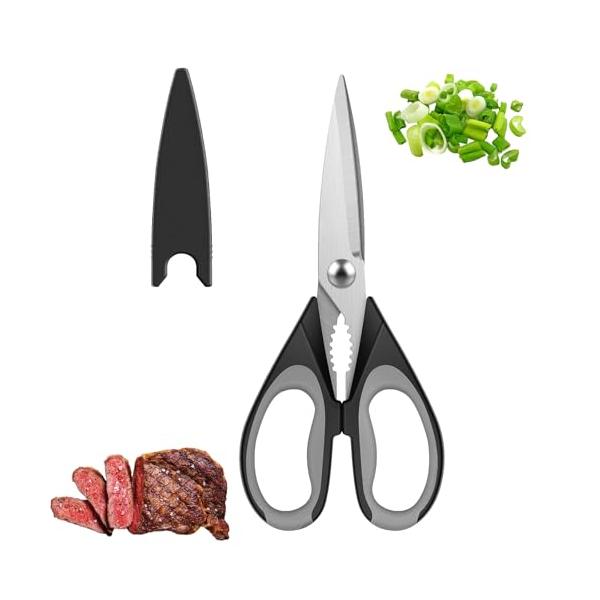 モダンブラック&amp;グレー/-/-・PackageQuantity:1Color:ブラック&amp;グレー・パッケージ個数:1・高品質当社のキッチンバサミ は厚さ 2.5mm のステンレス刃で作られており、通常の刃厚 1.5mm のはさ...