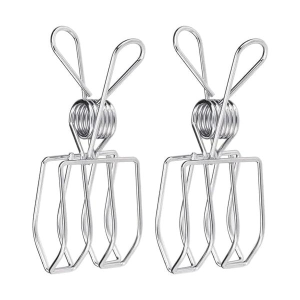 竿ピンチ 2個セットシルバー/約4×4×H9.5cm/00564-1・Style:竿ピンチ 2個セット・パッケージ個数:1・素材:ステンレス鋼・梱包サイズ:14 x 9.3 x 5.7 cm・梱包重量:0.04 キログラム