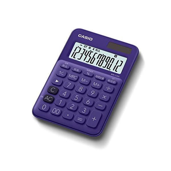 電卓パープル/-/MW-C20C-PL-N・Color:パープル・パッケージ個数:1・毎日がもっとワクワクする、ポップでキュートな電卓・ラウンドフォルムで使いやすいミニジャストタイプ・桁数12大きさ(奥行×幅×高さ)mm149.5×105×...