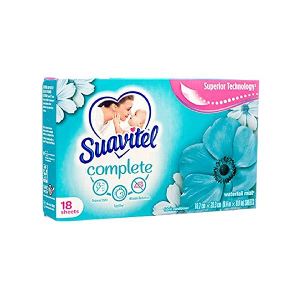 ・  0035000980380・メキシコ・コルゲート社の人気ブランド商品【スアビテル】 衣類をソフトに仕上げ、静電気を防止する乾燥機用柔軟シート。 クローゼットや引き出し車内などでの芳香用にもおすすめです。 衣類にさわやかな香りを残します。