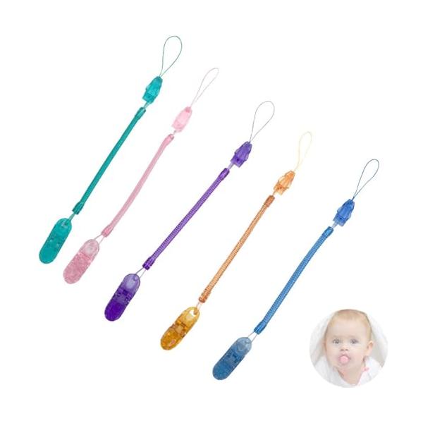 NOLL/-/-・製品仕様おしゃぶりホルダーは、お得な5本セットで可愛いデザインのおしゃぶりホルダーです。ピンク、ブルー、グリーン、パープル、イエロー５カラー含みます。ご家庭用や外出用など、使い分けができますので、様々なシーンで活躍します。...