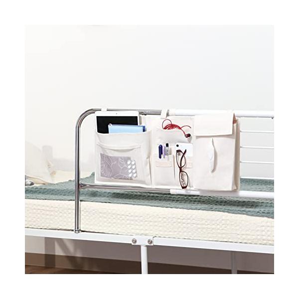 ベッドサイド収納ポケットホワイト/幅55cm/29270・Color:ホワイトSize:幅55cmStyle:ベッドサイド収納ポケット・パッケージ個数:1・超便利 ベッドサイドで活躍のウォールポケット・サイズ:縦25×横55cm、マジックテ...