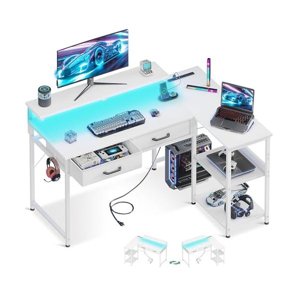 ホワイト/幅100cm/OKTB01081101001JP・Color:ホワイトSize:幅100cm・RGBライトでゲーミング空間を演出デスク上部に搭載された高品質なRGBライトは、豊富なカラーバリエーションと多彩な点灯モードを備えていま...