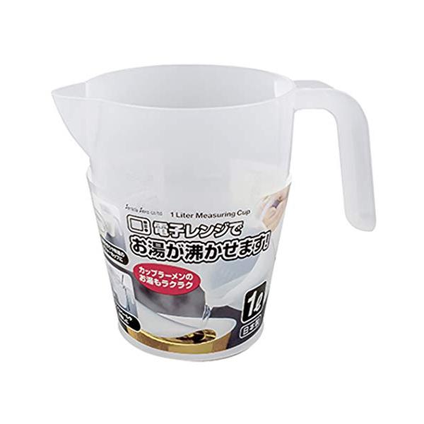 ホワイトクリア（レンジ用）/約14.5×19×12cm/rcni-002・電子レンジでお湯が沸かせる軽量カップです。時短でサッと湯沸かしができます。100mlごとに見やすいメモリ入り・やかんやケトルなどのガス火や、電気ケトルや電気ポッドに比...
