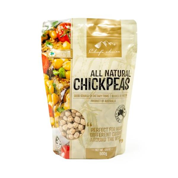 白/1袋/9339337002489・Size:1袋・パッケージ個数:1・ブランド：シェフズチョイス・原材料：ひよこ豆 内容量：500g・原産国：オーストラリア・認証：Kosher Vegan NonGMO BRC・チャック付きスタンディン...