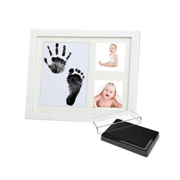 インクパット付きホワイトフレーム/写真2枚/-・Color:ホワイトフレームSize:写真2枚・大切な赤ちゃんとの思い出を残すお子様の最初の写真や手形、足形を永遠に保存できます。 成長後も素敵な思い出として振り返ることができます・北欧デザイ...