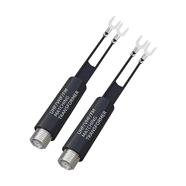 1.2個セット。HD/UHF/VHF/FMアンテナに対応します。・2.メッキ 端子 コネクター アダプター。信号ロスを最大限に低減します。長さ10CM。・3.75オームの同軸コネクターケーブル線を300オームのデュアルリードに変換するのに最...