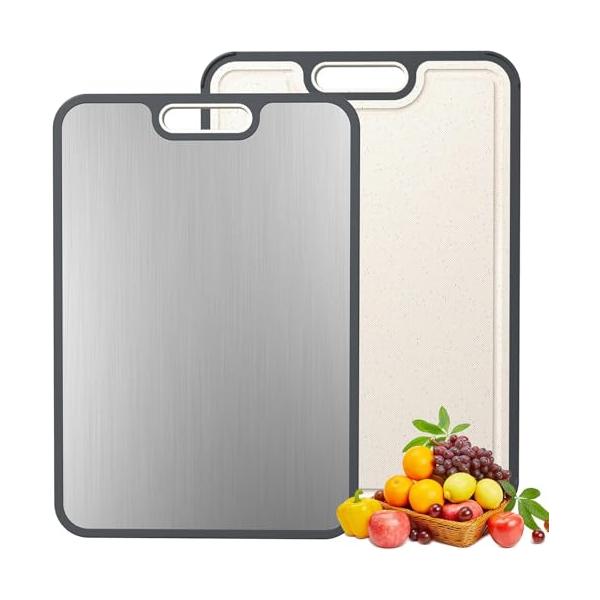 ヘアライン/長さ38 x 幅1.5 cm/Korekaou・Color:ヘアラインSize:長さ38 x 幅1.5 cm・耐久・安全素材まな板は片面が100%純チタン、もう片面がBPA不使用の小麦わら製。どちらも無毒で安全であり、あらゆるキ...