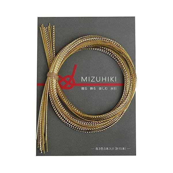 水引黄金/90cm/PHC-100-20・Color:黄金・セット内容：水引３種類(90cm)×5本…計15本・リーフレット・素材：和紙・日本製