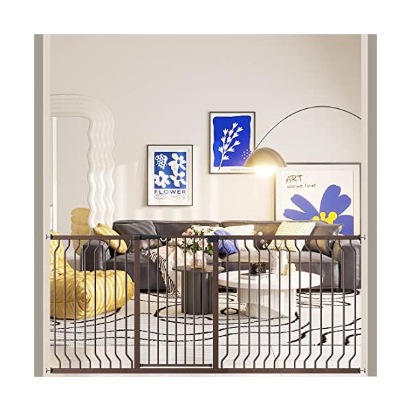 ブラウン/208-222cm/w282・Size:208-222cmMaterialType:スチール　ブラウン・「高さ100cm以上」つかまり立ちの赤ちゃんがよじ登れないように考えた高さ103cm以上のベビーゲート、セーフティー安全ゲート...