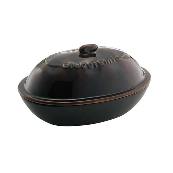 陶製焼いも器ブラウン/1 L/GC-04・パッケージ個数:1・陶製焼いも器