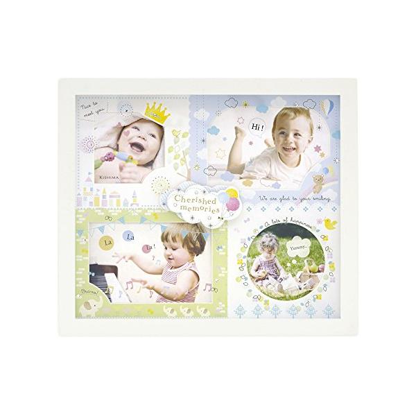 おしゃれブルー/1個 (x 1)/KP-31093・Color:ブルー・パッケージ個数:1・大切な写真を切らずにたっぷり飾れて大人気L判サイズの写真を切らずに複数枚飾れるフォトフレーム。・ガラスの表面に施されたデザインが立体に見えて、とても...