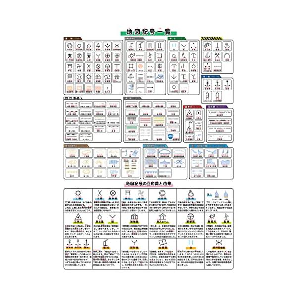 (52.) 地図記号(中 42×30cm)マルチカラー/長さ60 cm x 幅42 cm/-・説　明当社では「自分の子供に使いたい学習教材を開発しよう」をモットーに、自社で商品開発から、製造、販売までを一貫して行っております。また、「バスタ...
