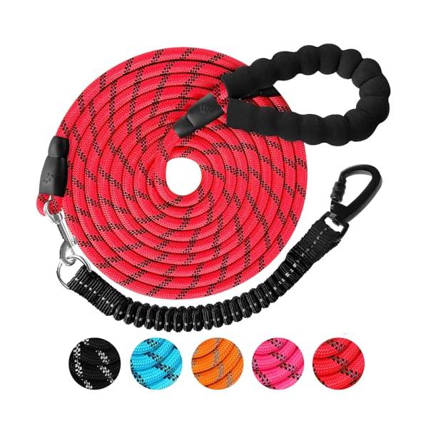 レッド/30m（太さ8mm）/?DY-GS035・Color:レッドSize:30m（太さ8mm）・??弾力伸縮リード付きDANOFY犬リードは、衝撃に強い天然ゴム入りの伸縮バンジーリードがついているため、急な引っ張りの衝撃を和らげ、お飼い...