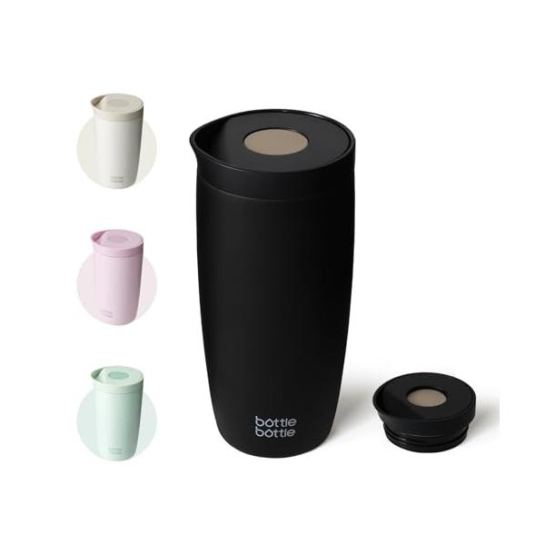 ブラック/500 ml/-・Color:ブラックSize:500 ml・プレミアム品質と耐久性：この500mlのコーヒーカップは食品用304ステンレス鋼で作られており、安全で衛生的です。日常使用に耐える丈夫な作りです。・優れた保温性：コーヒ...