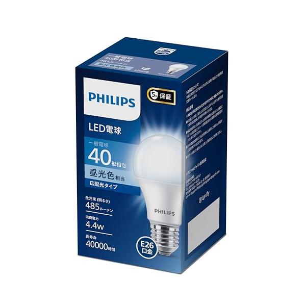 1個入り昼光色/40W相当/LDA4D-G/E/K/1P-A・Color:昼光色Size:40W相当Style:1個入り・パッケージ個数:1・全光束：485lm　一般電球40形相当・定格消費電力：4.4W・光源色：昼光色(6500K)・定格...