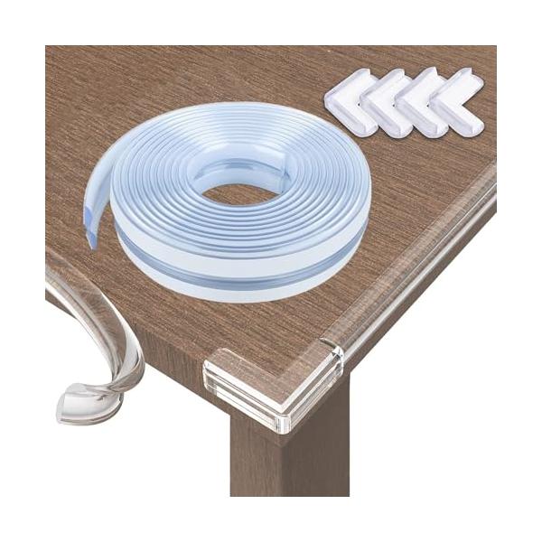 透明/2mm厚さ1cm幅2m+4直角/FZ00256・Size:2mm厚さ1cm幅2m+4直角・パッケージリスト:当社の製品は巻の2/4 /6M長さ*1CM*2 mm厚さの柔軟性と弾力性の家具のエッジ保護装置)と4つのL字型の角保護を装備し...