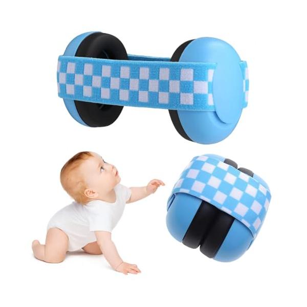 コンパクトブルー/-/-・SNR値:25dB NRR値:22dB（完全防音とはできないことをご了承ください。）　特別なデザインで、特に赤ちゃんにおすすめです。・遮音性：このイヤーマフはヘッドバンド方式で作られて、赤ちゃんに安心して使用してい...