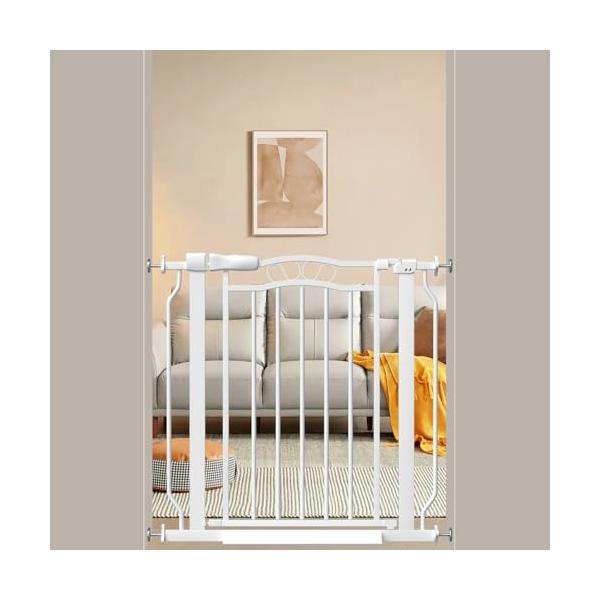 ホワイト/75-86cm/W434・Size:75-86cmMaterialType:ホワイト・片手での開閉が可能：ベビーゲートは大人であれば、片手でボタンを押しながら軽く後ろに引くだけでロックが解除されます。ベビーゲートの設計により、ペッ...