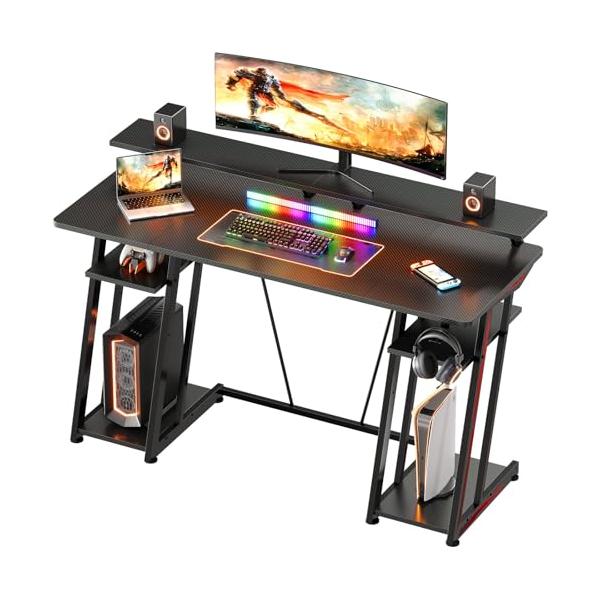 ブラック/幅135cm/-・Size:幅135cmColor:ブラック・炭素繊維天板ゲーミングデスクの天板は炭素繊維、特殊な炭素繊維のテクスチャー表面、耐水性、耐熱性、腐食性、摩耗性、触り心地、織目が超リアルで光沢のある見た目と良い手触り心...