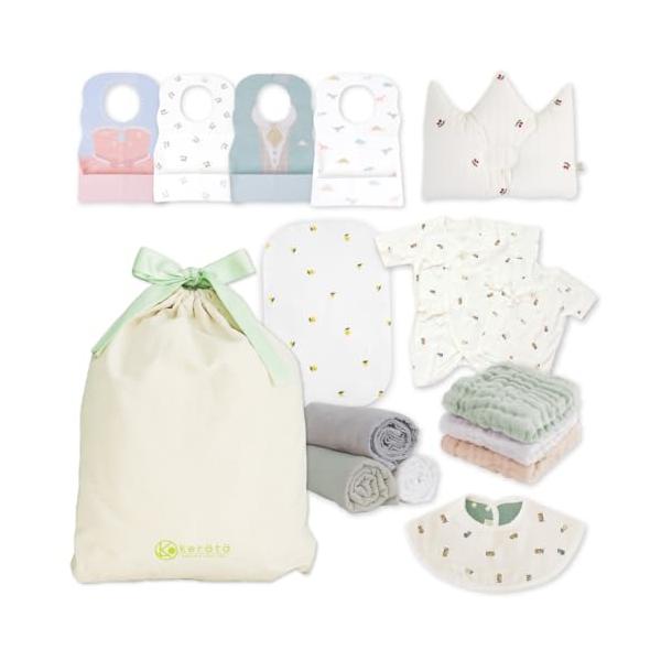 出産準備福袋白/-/-・Style:出産準備福袋・日頃の感謝を込めて、人気アイテムが13点も入った福袋をご用意13 000円相当入って45％OFFとオトクにGetできるチャンスです。新生児から使えるアイテムを集めたので出産準備にもかわいい巾...