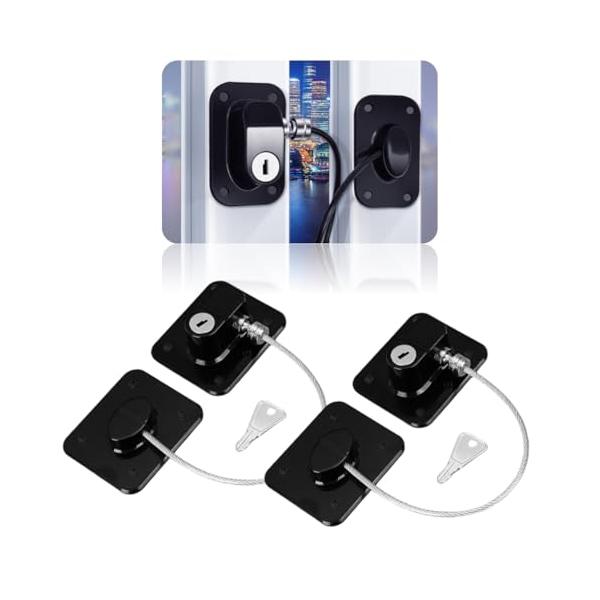 ブラック/-/-・Color:ブラック・??安全性の向上後付け ドア 鍵 室内のドアチェーンは、安全性を高めるための装置です。小さな子供やペットが窓やタンス・冷蔵庫などを開けっ放しにしてしまうのを防ぐためにも役立ちます。・??サイズドアロッ...