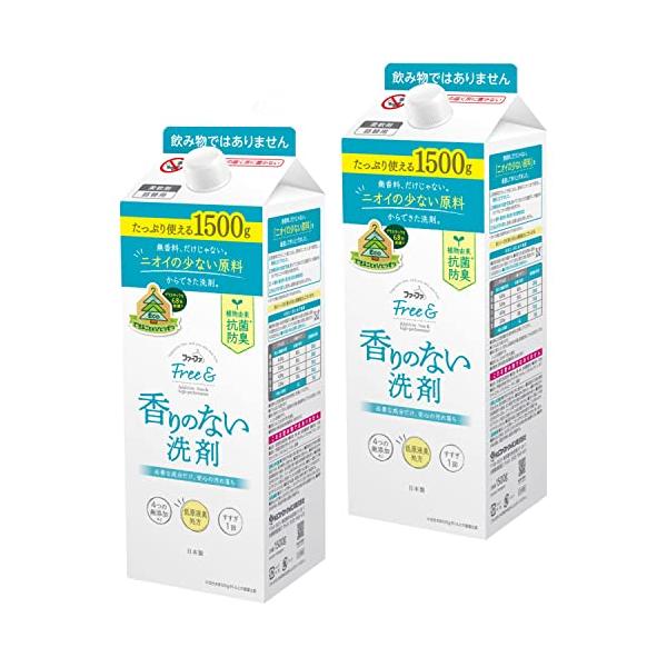 -/1500g×2個/-・ScentName:無香料Size:1500g×2個・パッケージ個数:1・ニオイの少ない原料を厳選した香りのない洗剤。エコパック。・原材料: 界面活性剤(ポリオキシアルキレンアルキルアミン18パーセント、ポリオキシ...