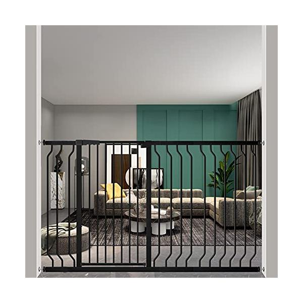 ブラック/153-160cm/w282・Size:153-160cmMaterialType:スチール　ブラック・「高さ100cm以上」つかまり立ちの赤ちゃんがよじ登れないように考えた高さ103cm以上のベビーゲート、セーフティー安全ゲート...