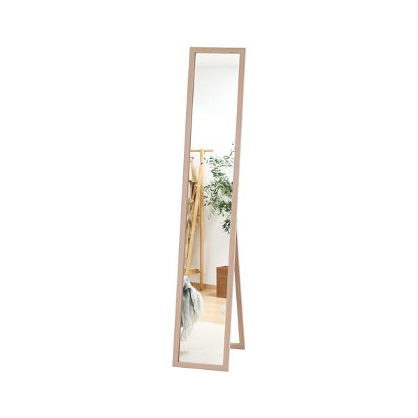 単品ナチュラル/長さ147.5 x 幅27 cm/72090・Style:単品PatternName:ウッドフレームColor:ナチュラル・パッケージ個数:1・お部屋に馴染むシンプルなスタンドミラー・サイズ:幅27×奥行39×高さ147.5...
