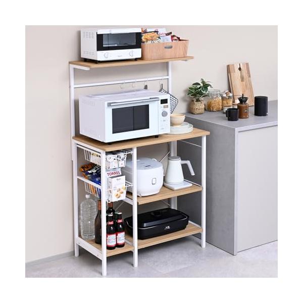 ハイ(幅80)オーク/幅80×奥行47×高さ137cm/AKL-8047(OAK/SWH)・Color:オークPatternName:ハイ(幅80)・パッケージ個数:1・レンジ台にオススメ全体耐荷重85kgの頑丈設計なので、重量のある小型食...