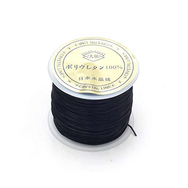 ゴム紐黒/ブラック 70M/約0.8ｍｍ/-・Color:黒/ブラック 70M・パッケージ個数:1・天然石 パワーストーン ブレスレット用 オペロンゴム 手芸用のびるテグスのゴム紐です。 直ぐにご使用いただけるようにOVER-9の使用説明書...